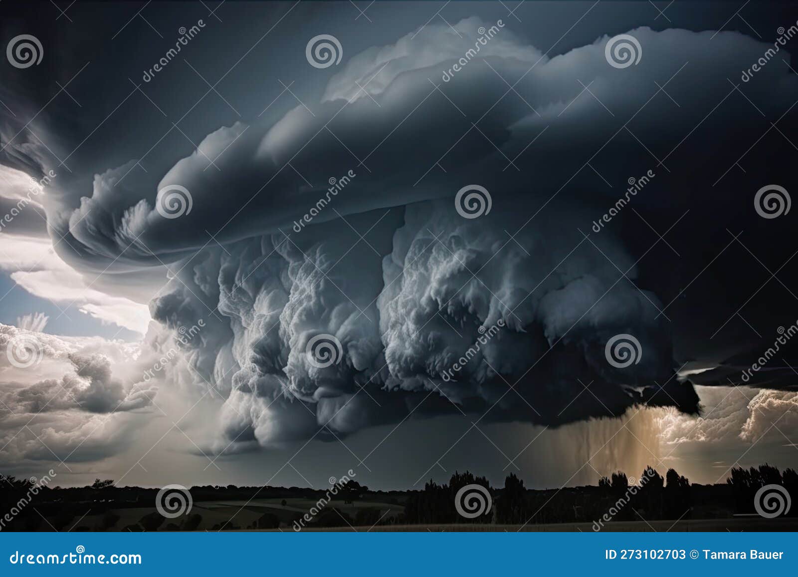 Foreboding Dark and Gloomy Clouds during a Massive Storm Stock ...
