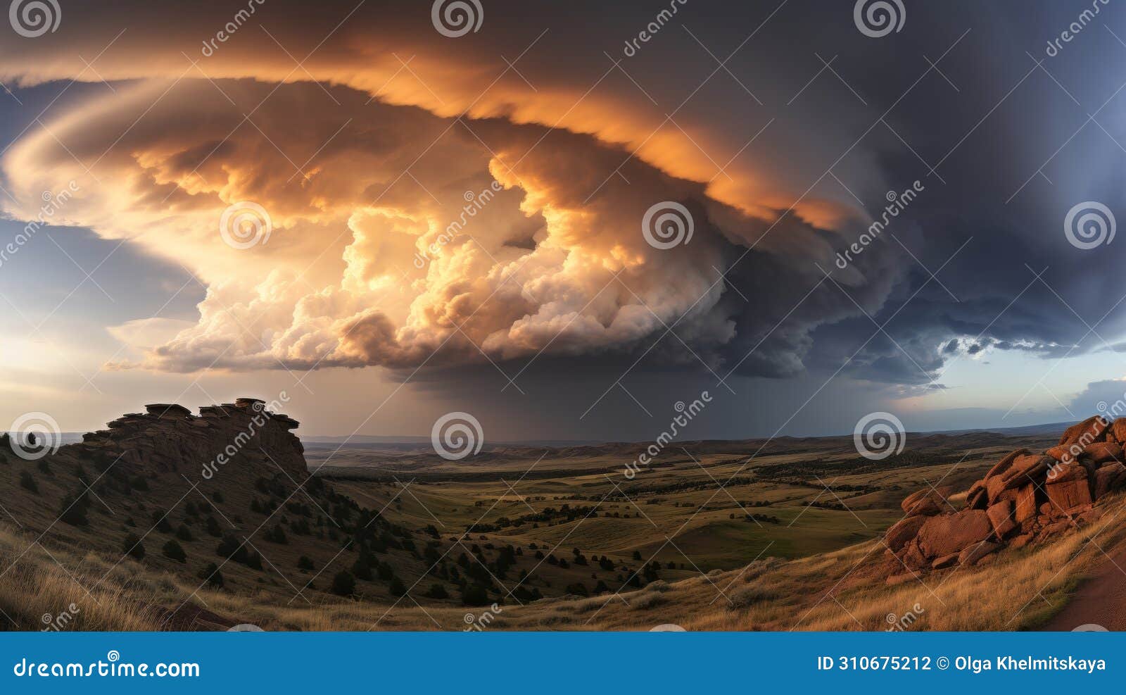 Foreboding Storm Clouds Gathering Over Tranquil Landscape, Signifying ...