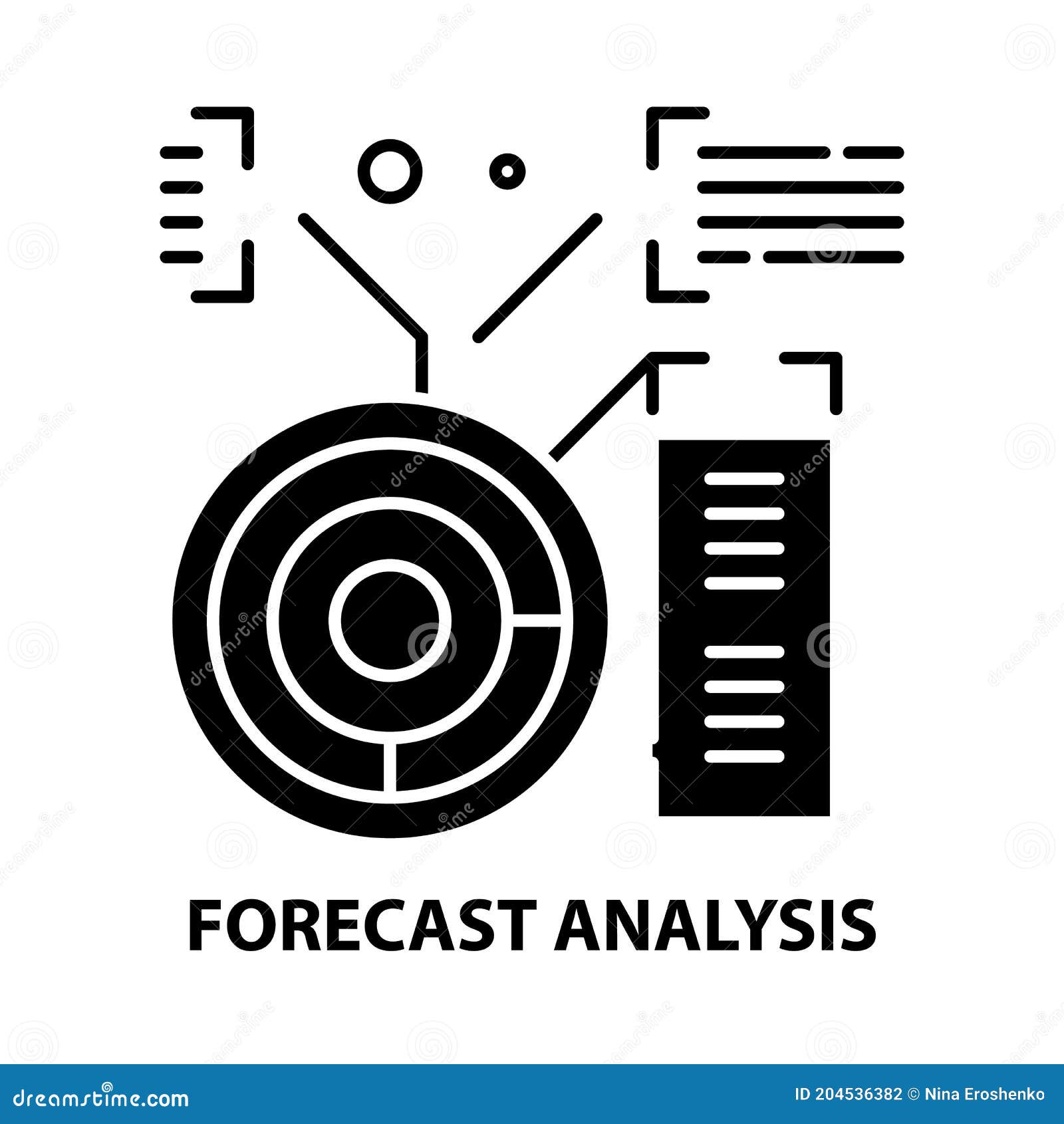 Forecast Analysis Icon, Black Vector Sign with Editable Strokes ...