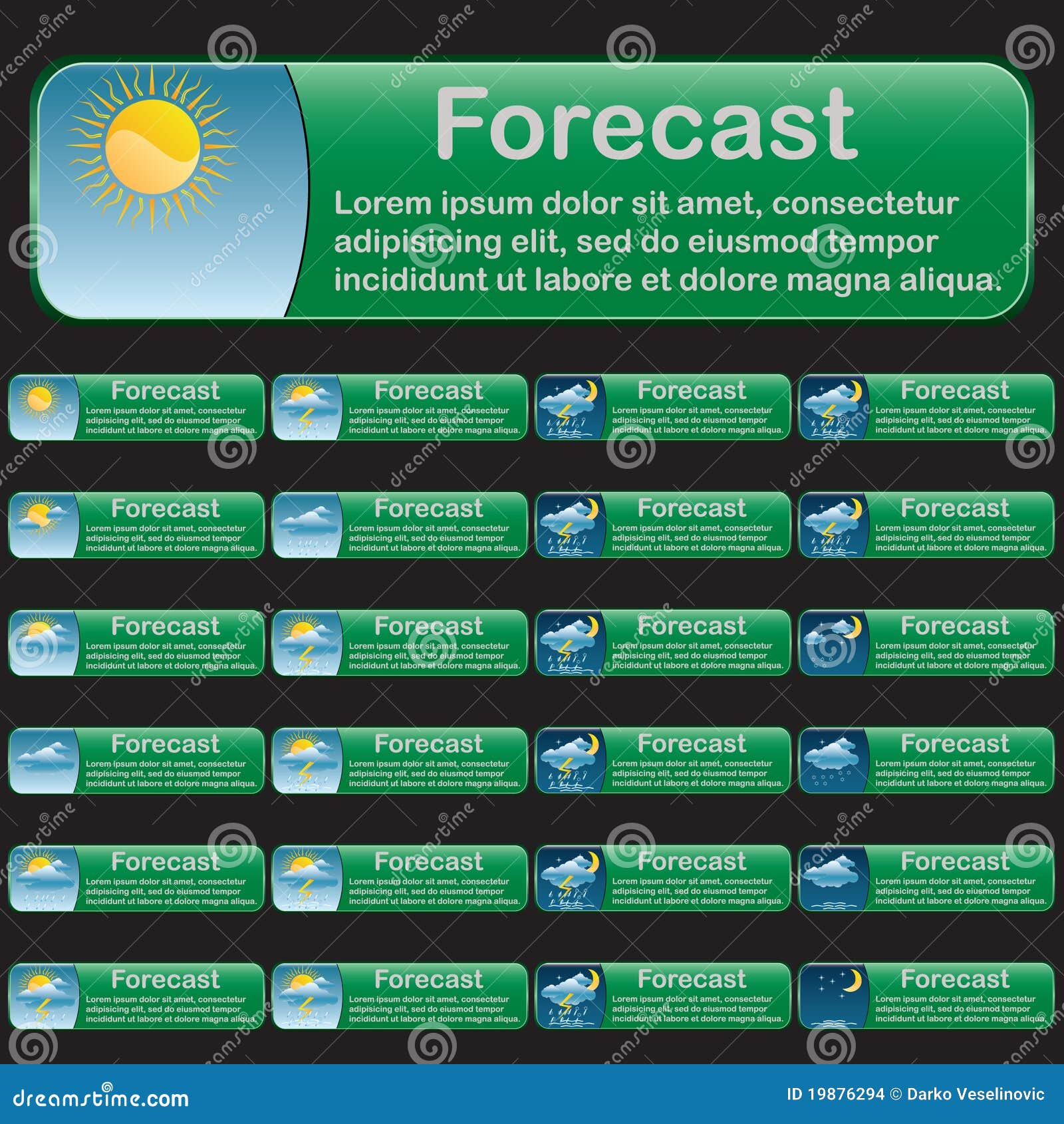 Forecast banners stock vector. Illustration of snowflake - 19876294