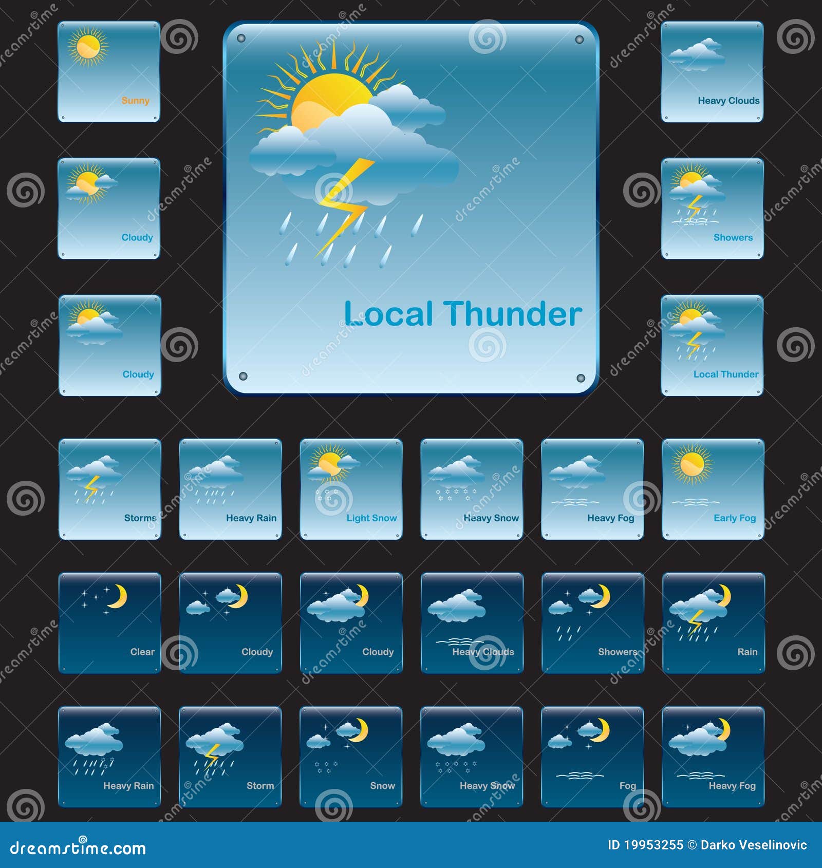 Forecast Banners stock vector. Illustration of overcast - 19953255