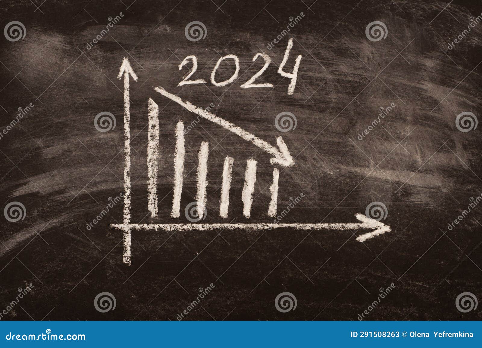 Forecast, Fall Graph for 2024 Drawn in Chalk on a Black Board. Stock ...