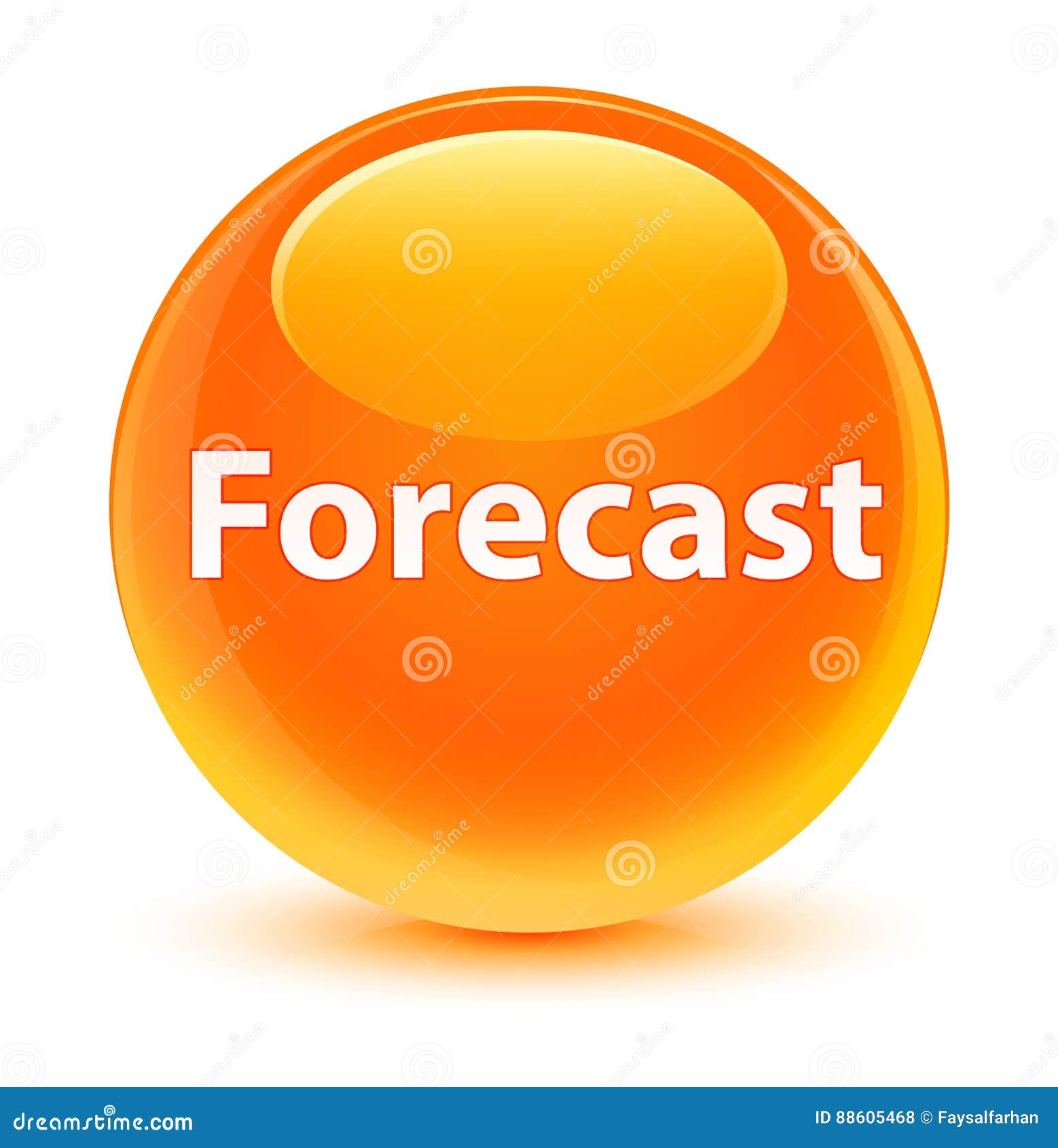 Forecast Glassy Orange Round Button Stock Illustration - Illustration ...
