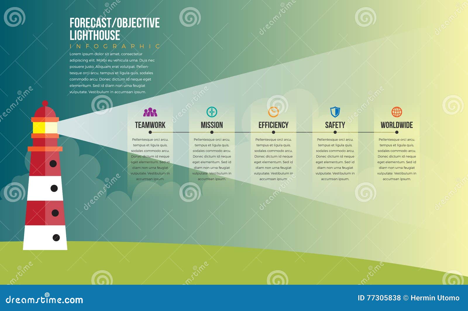 Forecast Lighthouse Infographic Stock Vector - Illustration of ...