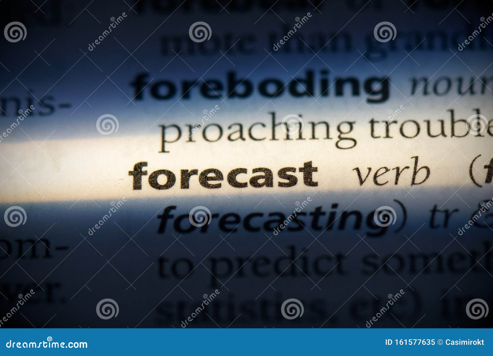 Forecast stock image. Image of text, macro, concept - 161577635