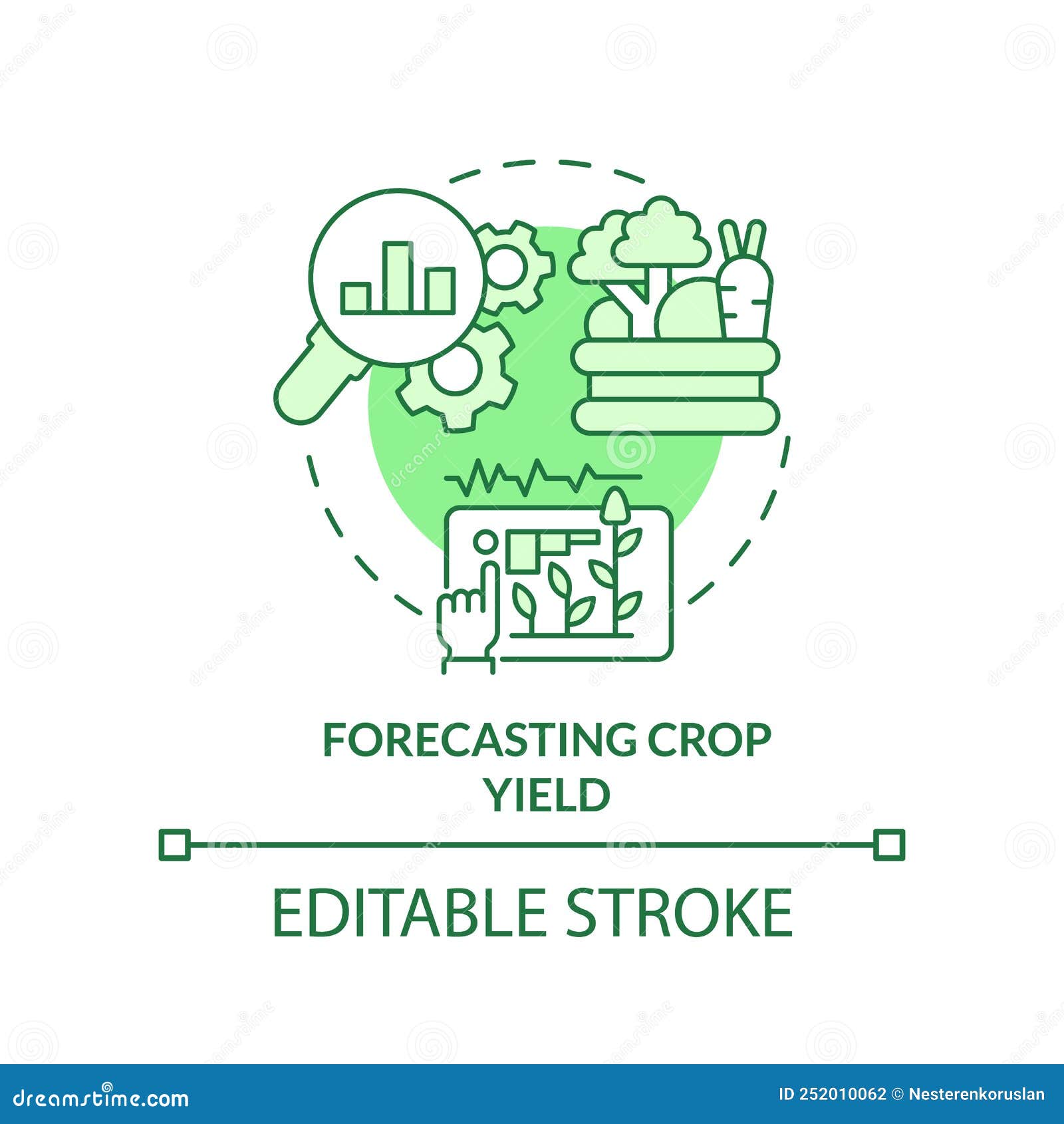 Forecasting Crop Yield Green Concept Icon Stock Vector - Illustration ...