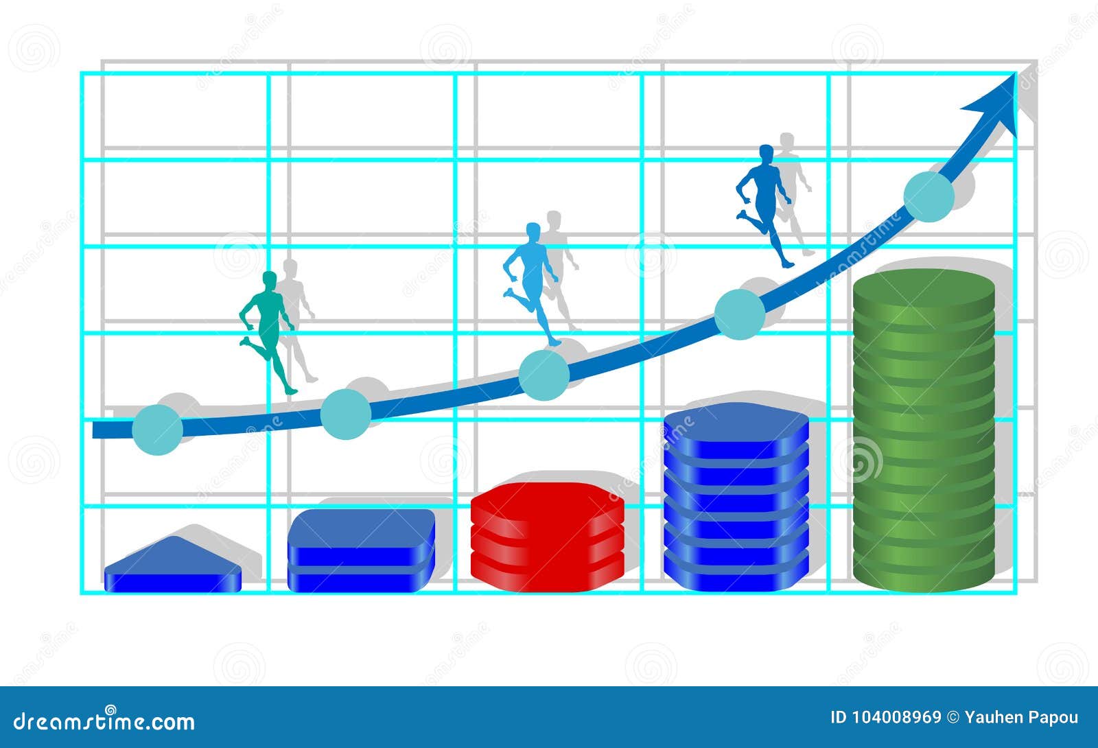 Forecasting, Planning, Growth. Production Growth Graph on a Whit Stock ...