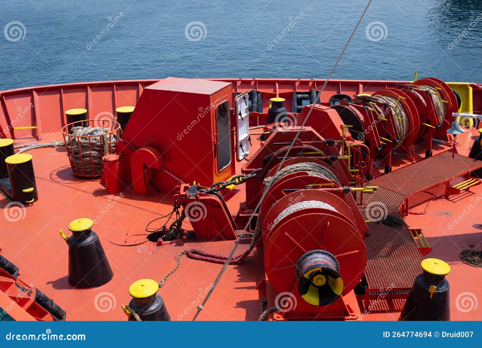 Forecastle stock photo. Image of reel, gear, rope, harbor - 264774694