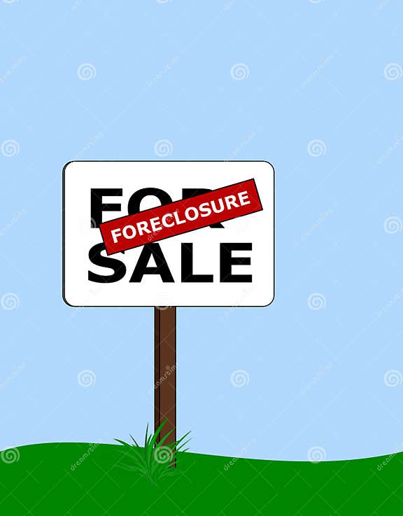 Foreclosure stock vector. Illustration of blue, sale, sign - 6842699