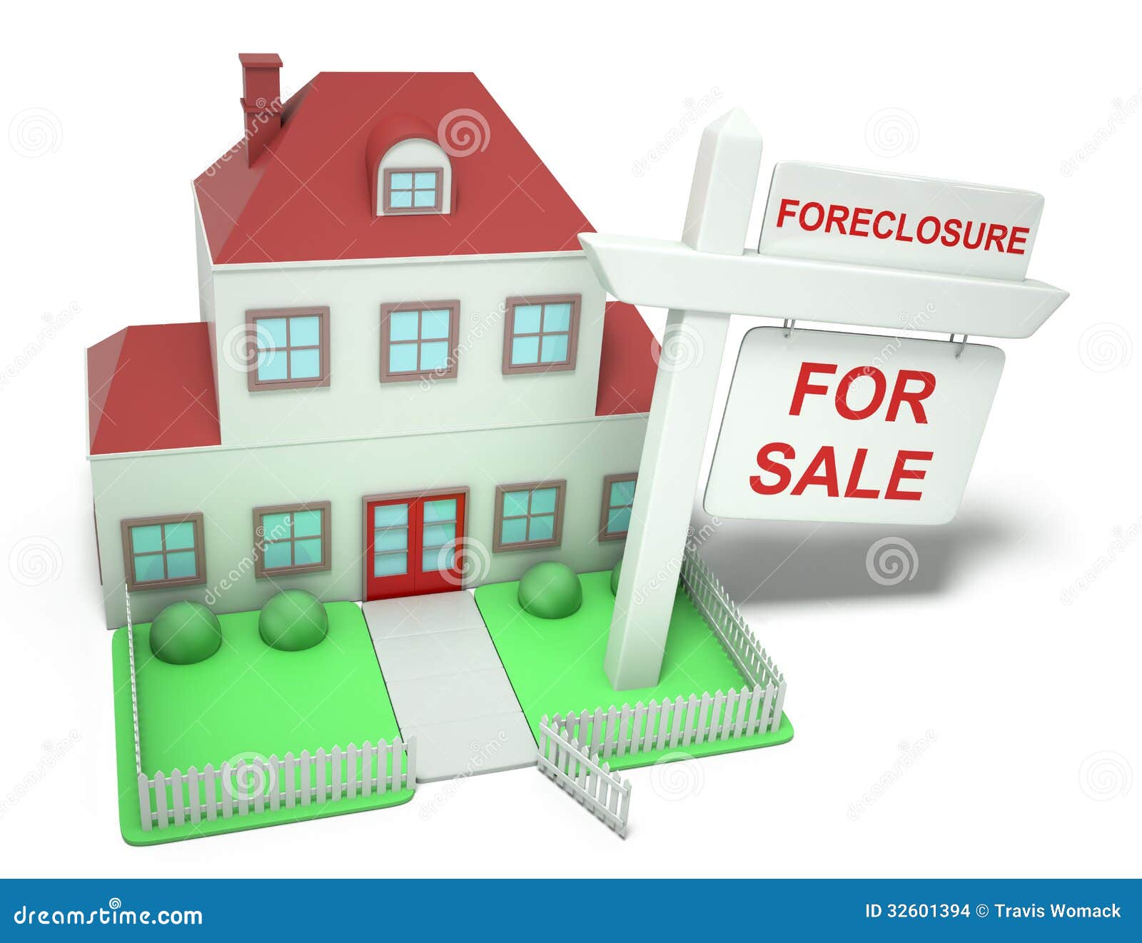 Foreclosure House stock illustration. Illustration of sign - 32601394
