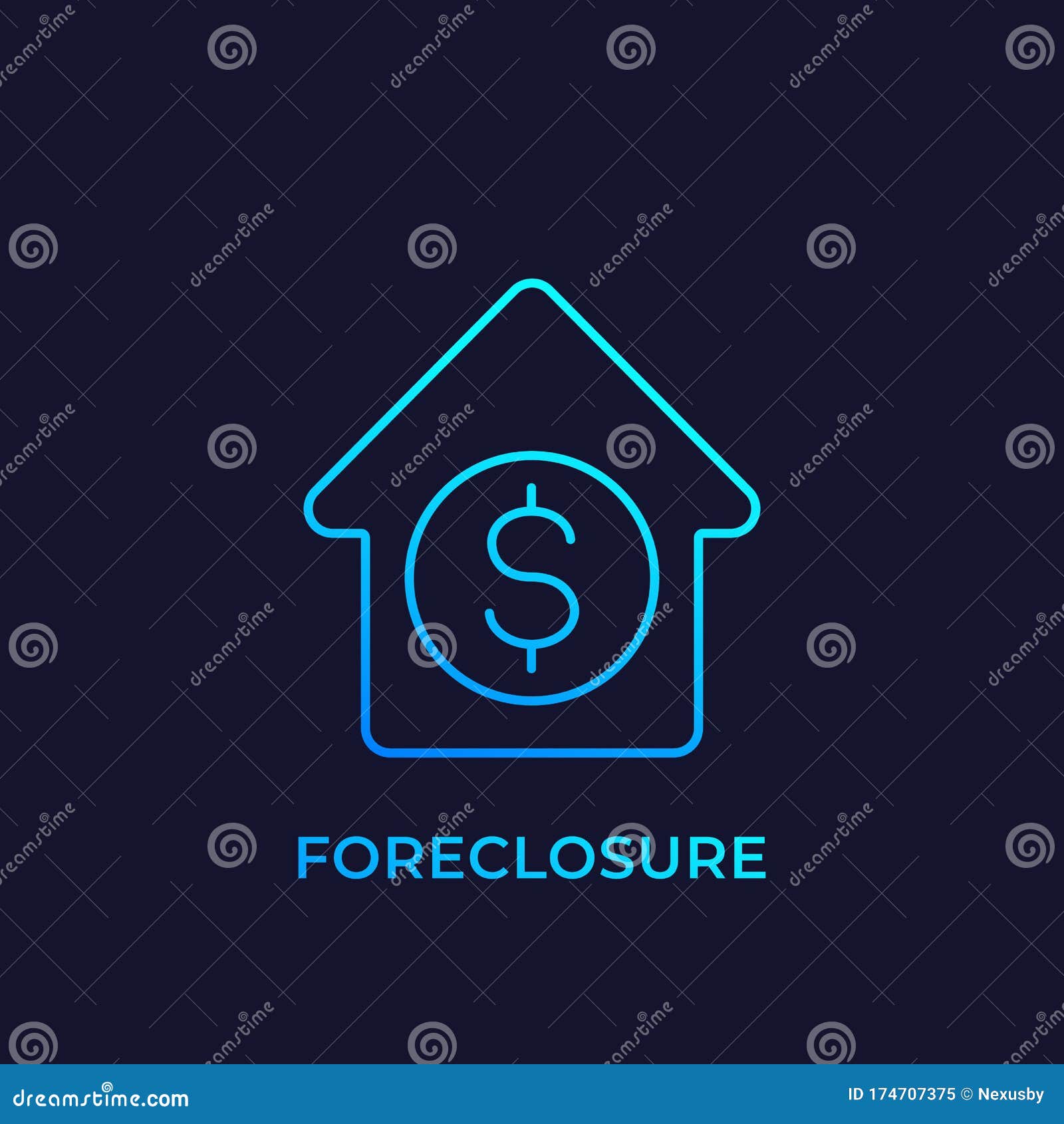 Foreclosure Icon, Linear Vector Stock Vector - Illustration of ...