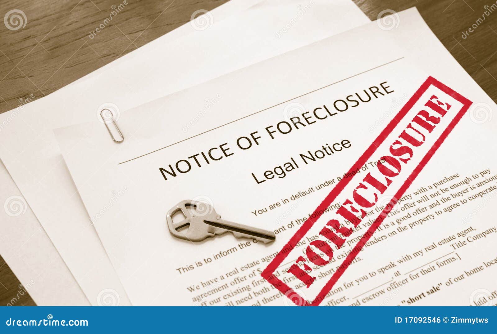 Foreclosure notice stock photo. Image of foreclosure - 17092546