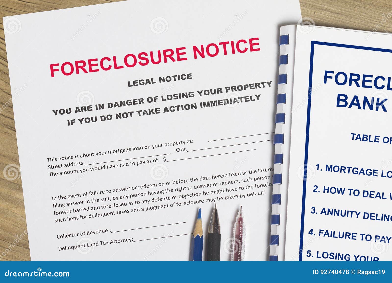 Foreclosure notice stock photo. Image of bank, paid, appeals - 92740478