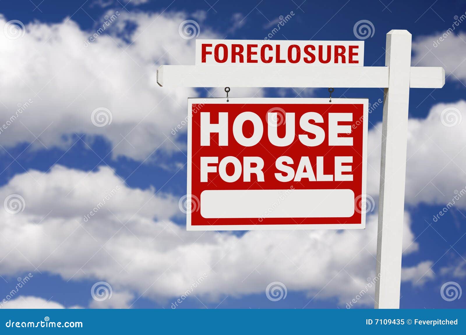 Foreclosure Real Estate Sign Stock Image - Image of real, property: 7109435