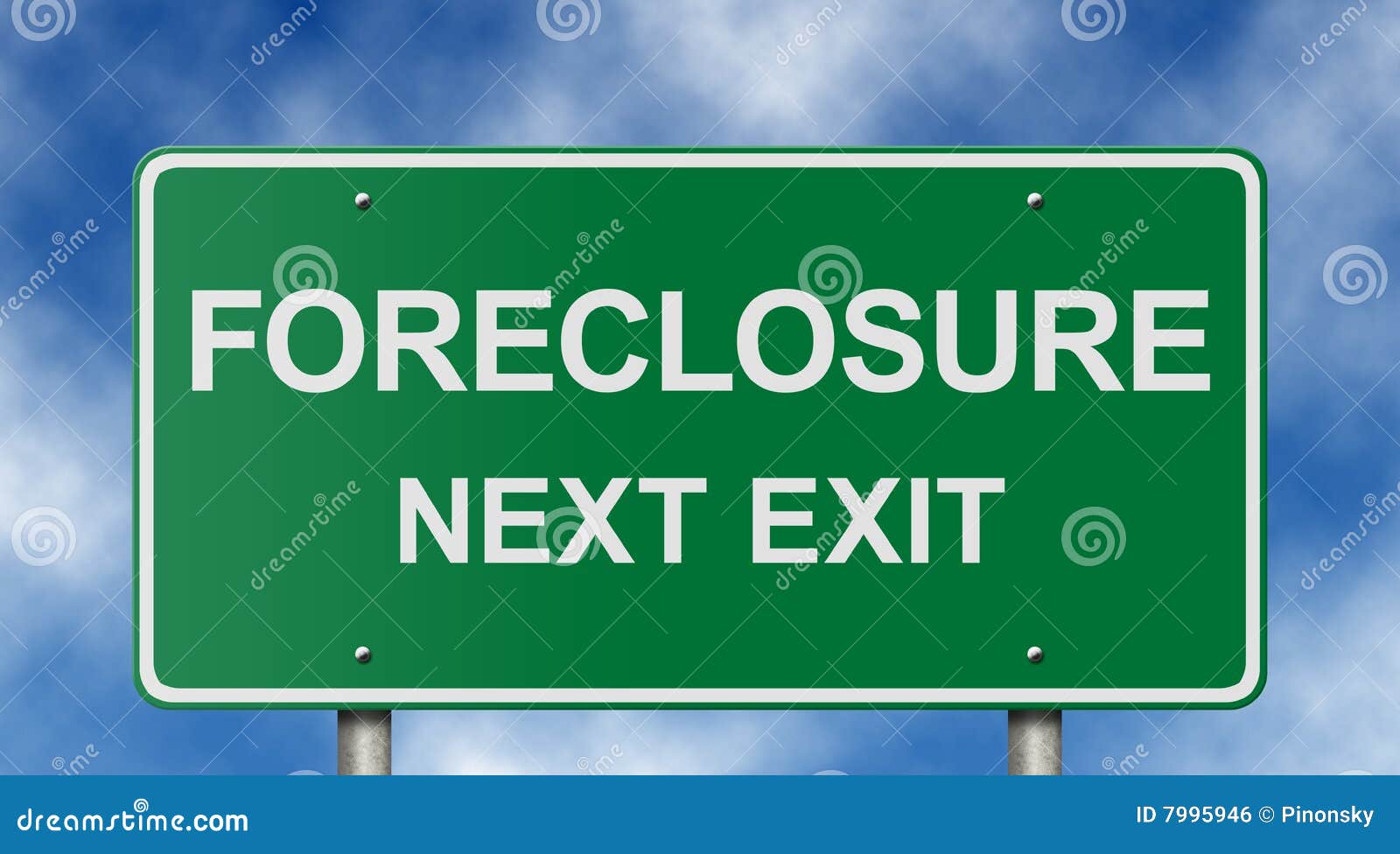 Foreclosure Road Sign stock photo. Image of foreclosure - 7995946
