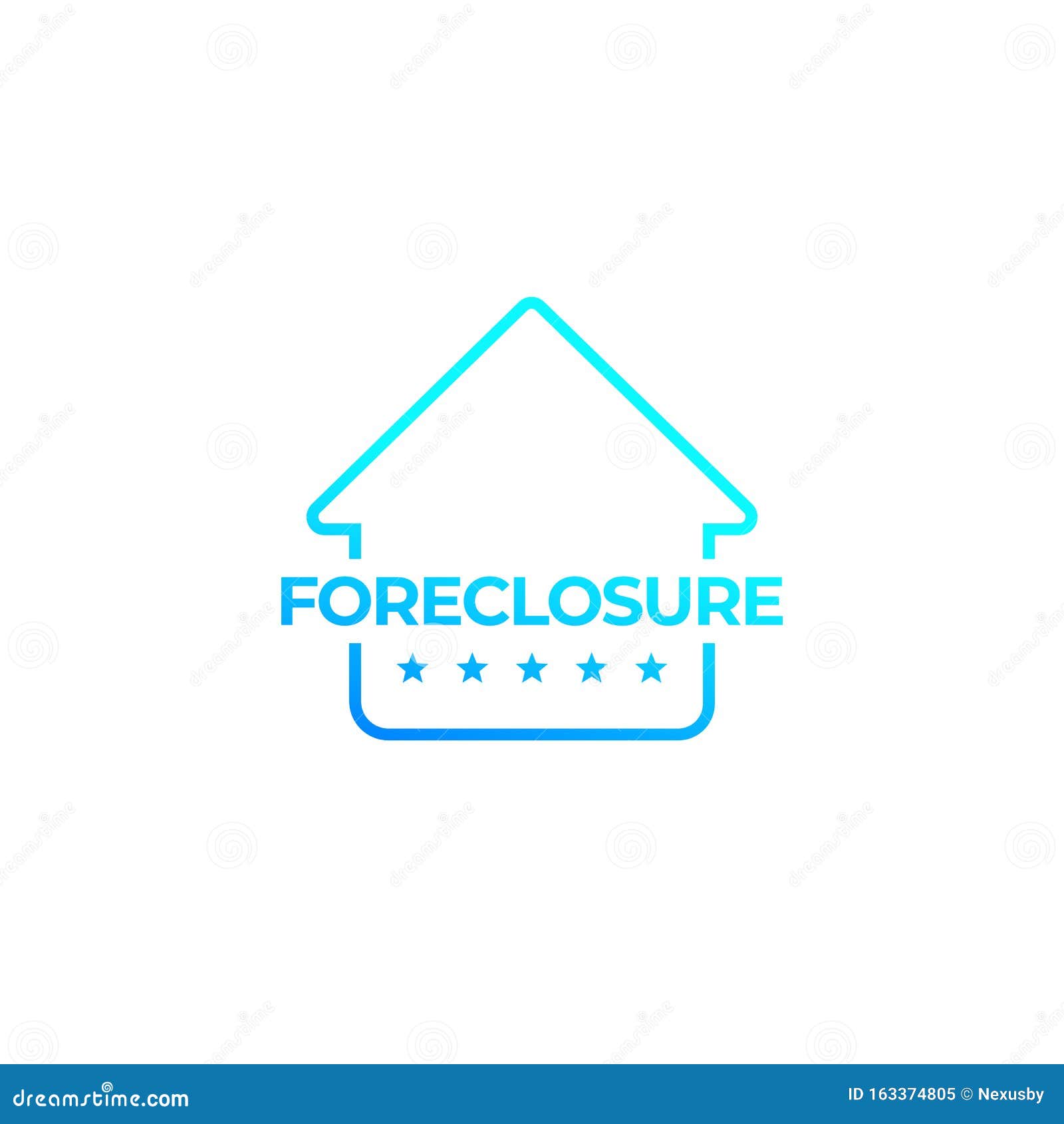 Foreclosure Vector, with House Icon Stock Vector - Illustration of loan ...