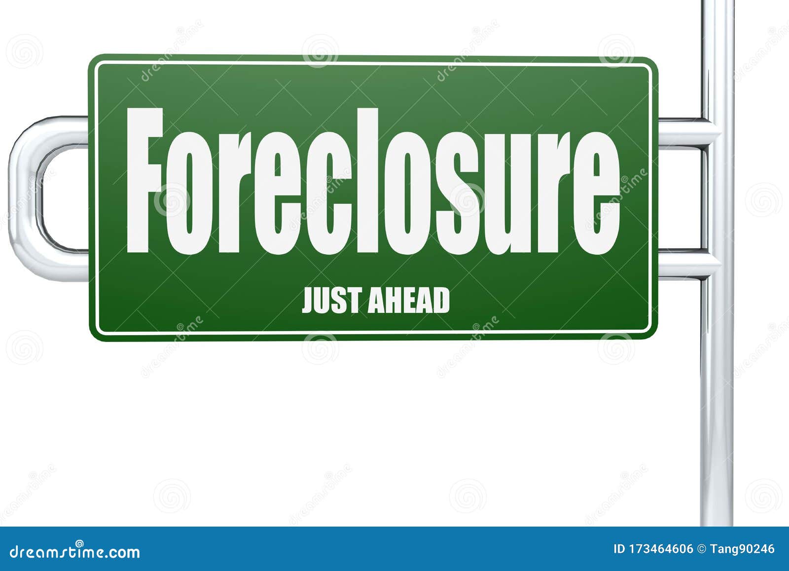 Foreclosure Word on Green Road Sign Stock Illustration - Illustration ...