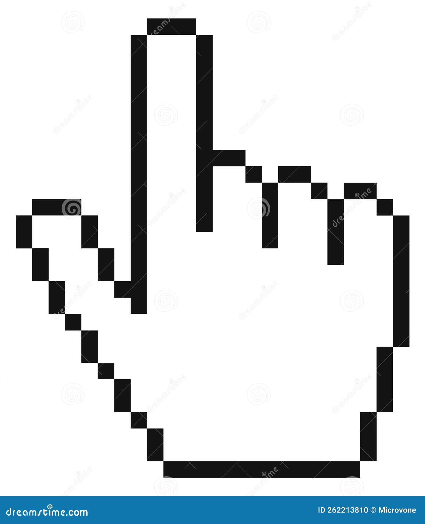 Forefinger Cursor in Pixel Style. Pointing Finger Hand Gesture Stock ...