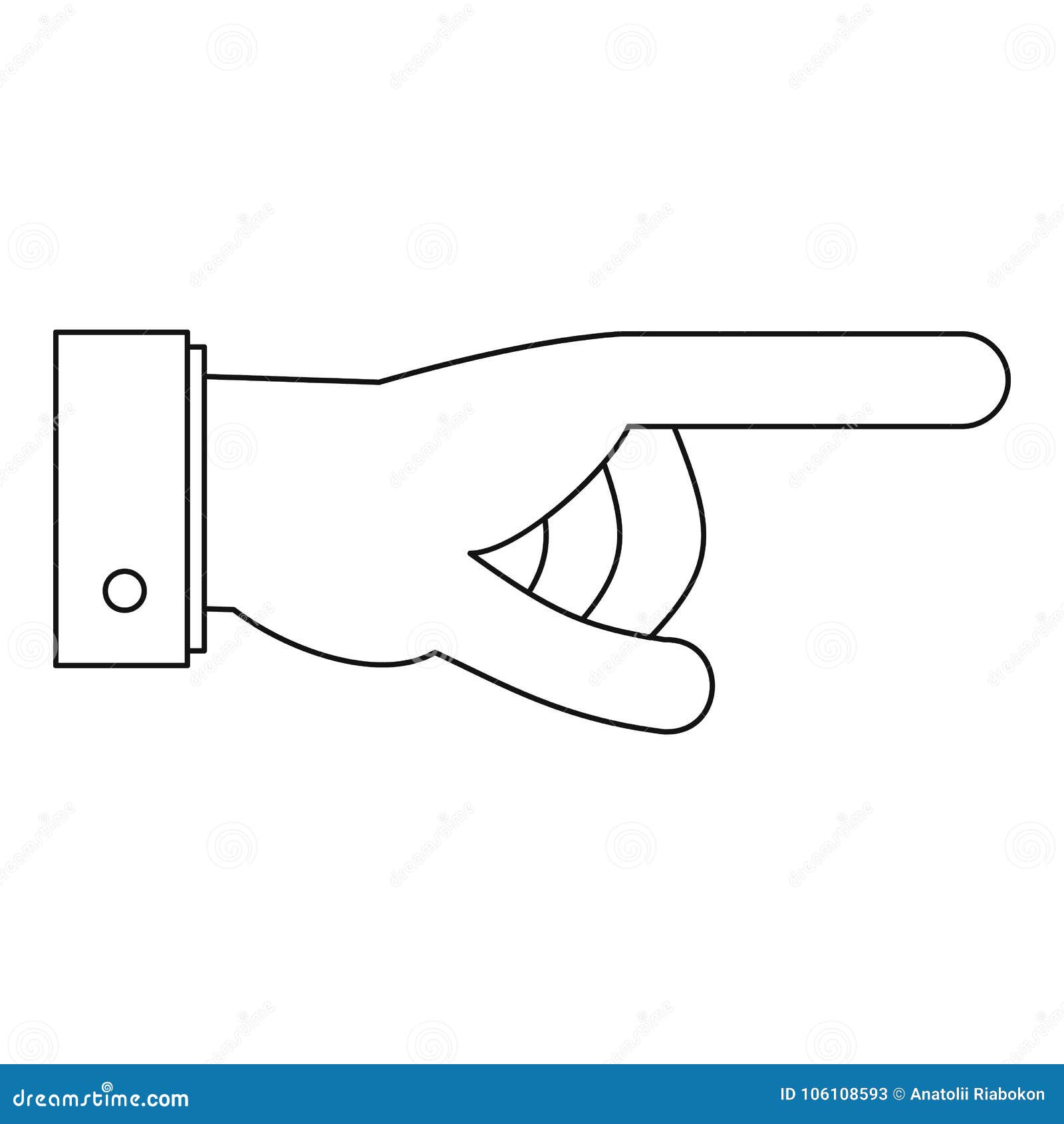 Forefinger Icon, Outline Style. Stock Vector - Illustration of thumb ...