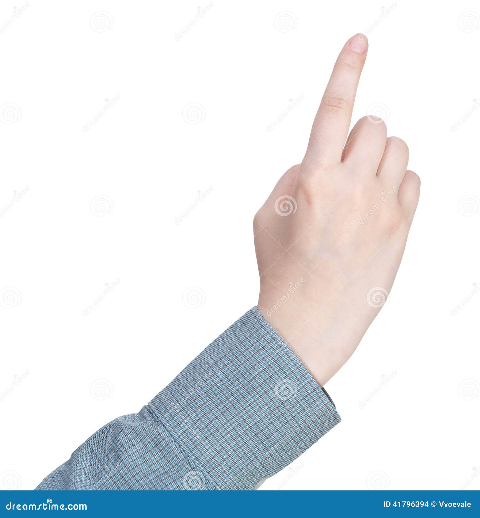 Forefinger Presses - Hand Gesture Stock Photo - Image of sign, sleeve ...