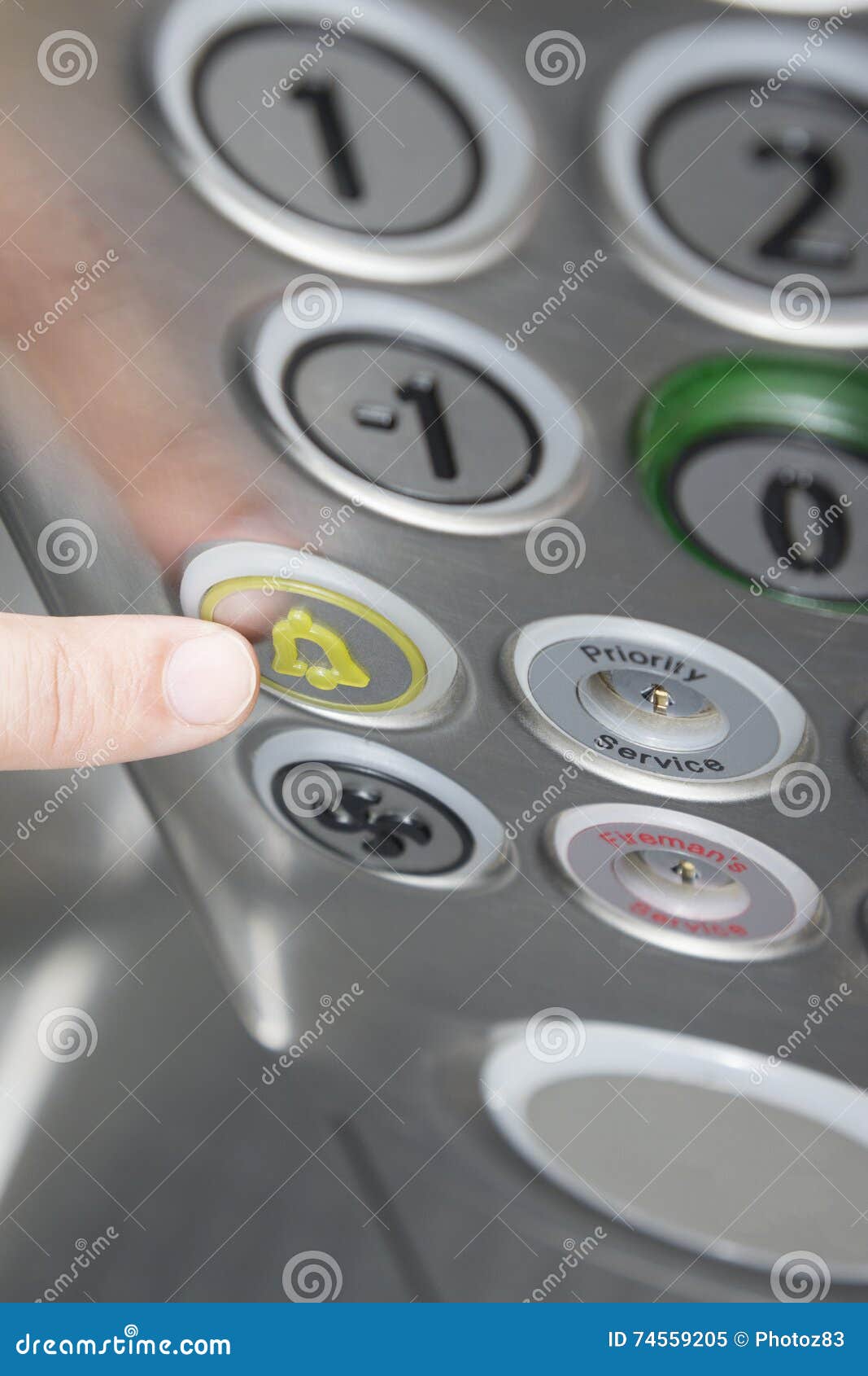 Forefinger Pressing the Alarm Button in the Elevator Stock Image ...