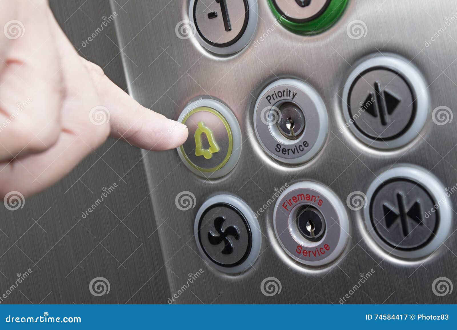 Forefinger Pressing the Alarm Button in the Elevator Stock Image ...