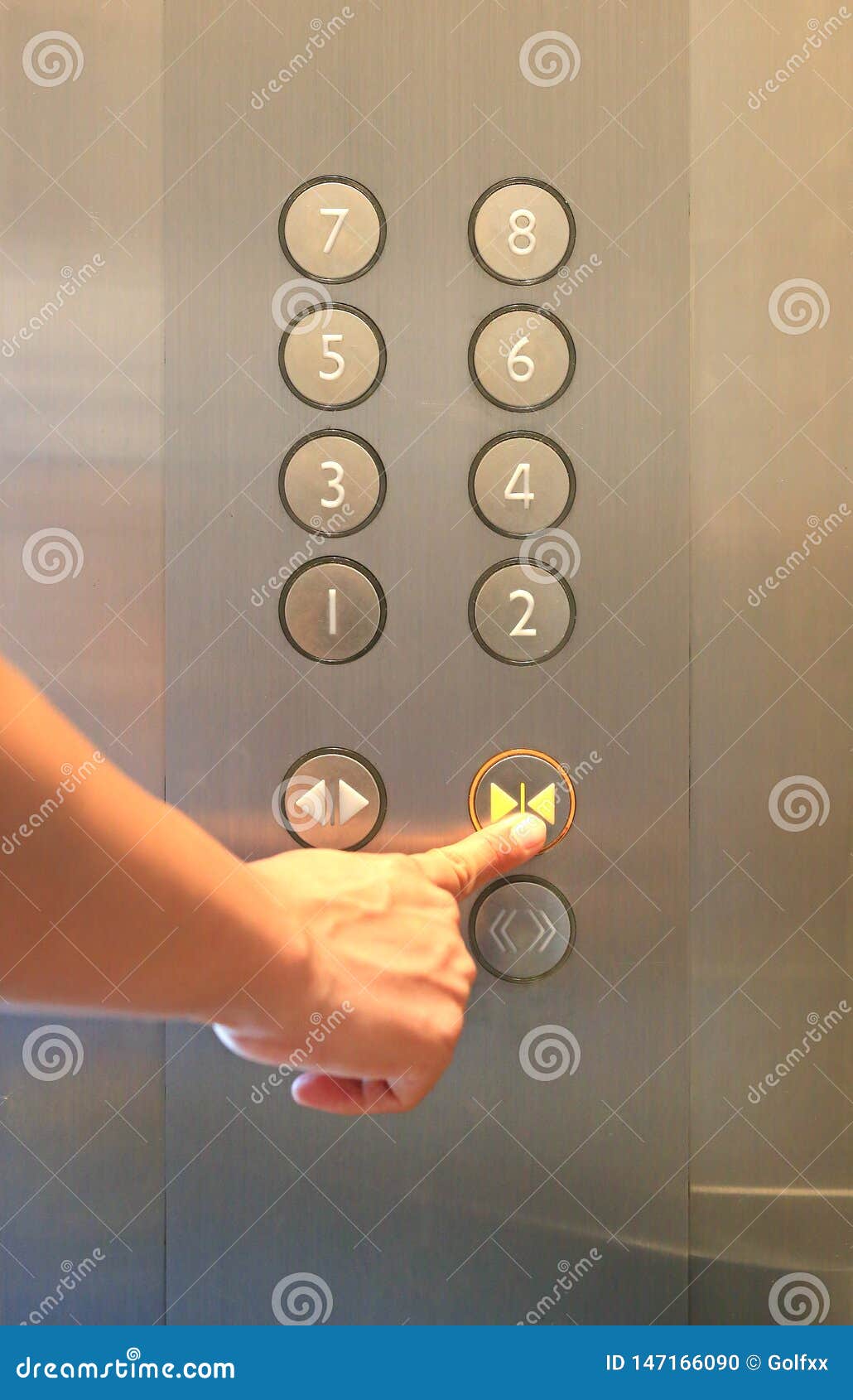 Forefinger Pressing the Close Button in the Elevator Stock Photo ...