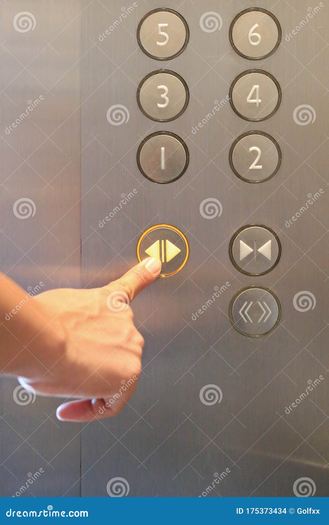 Forefinger Pressing the Open Button in the Elevator Stock Photo - Image ...