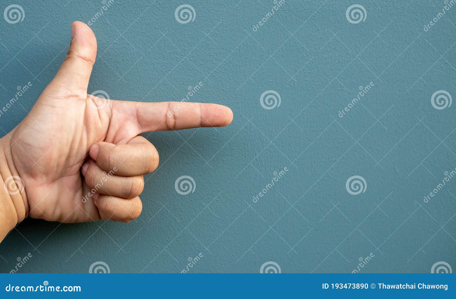 Forefinger Symbol on Blue Background. Stock Photo - Image of forefinger ...