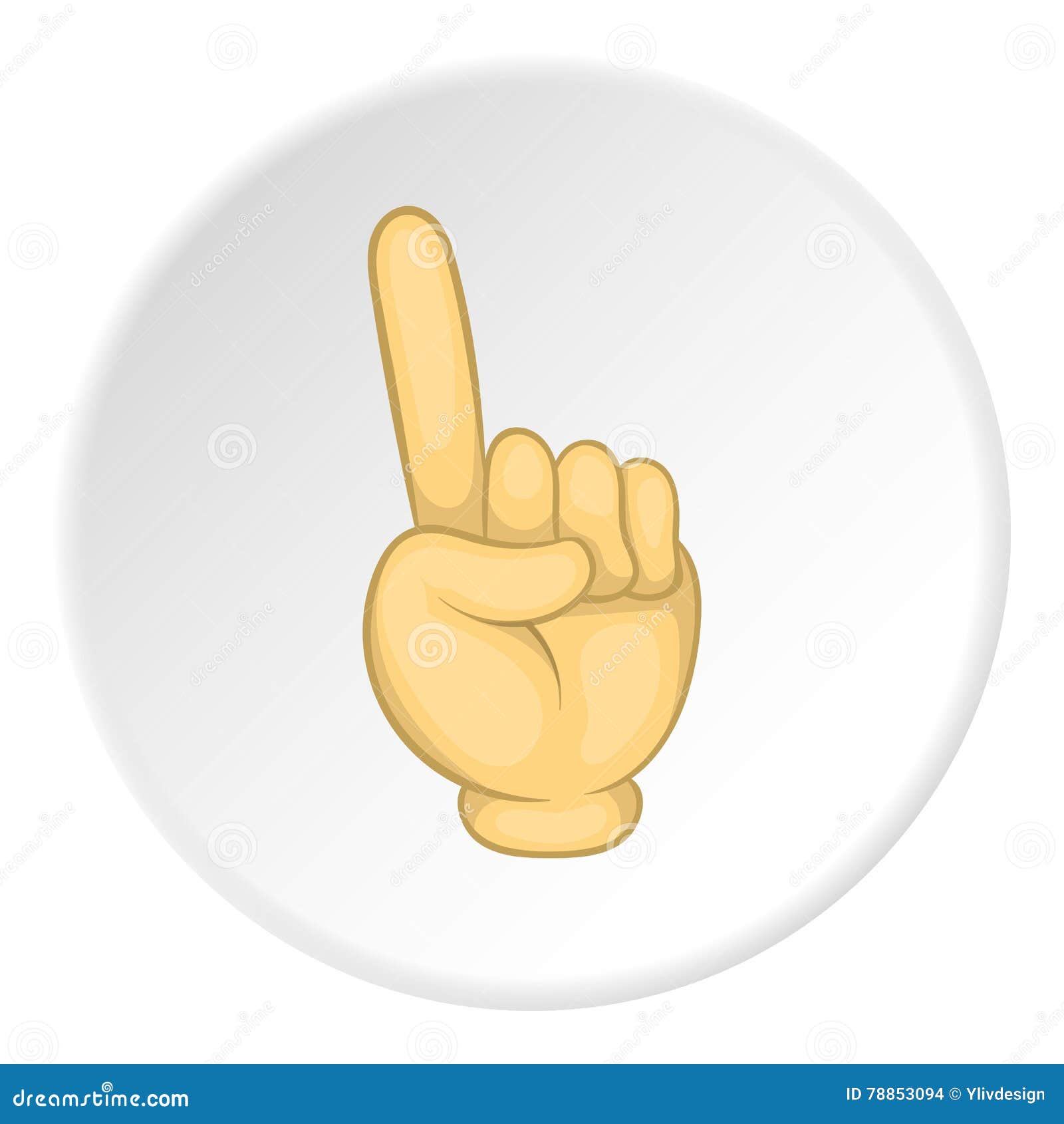 Forefinger Up Gesture Icon, Cartoon Style Stock Vector - Illustration ...