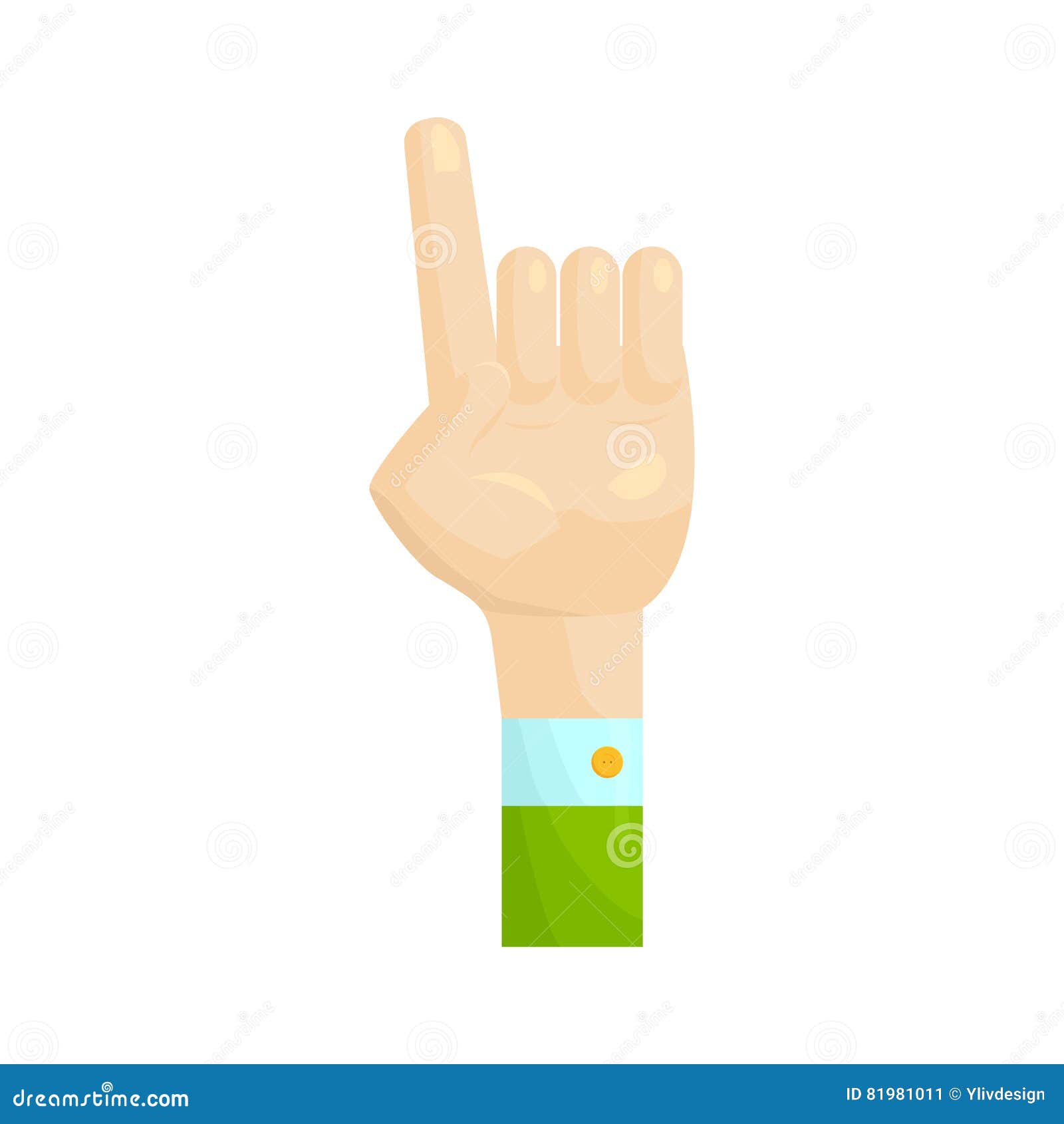 Forefinger Up Gesture Icon, Cartoon Style Stock Vector - Illustration ...