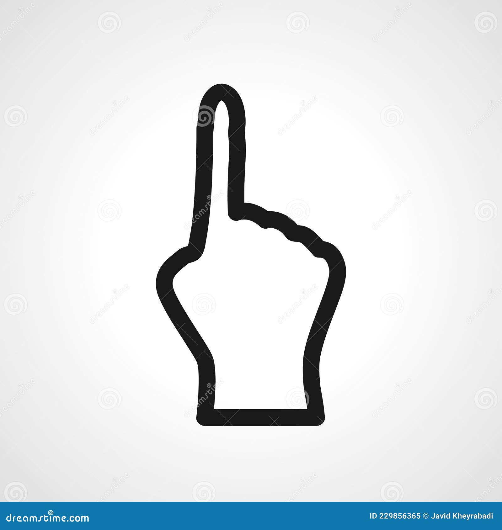 Forefinger Outline Icon. Hand With Pointing Finger Symbol Royalty-Free ...