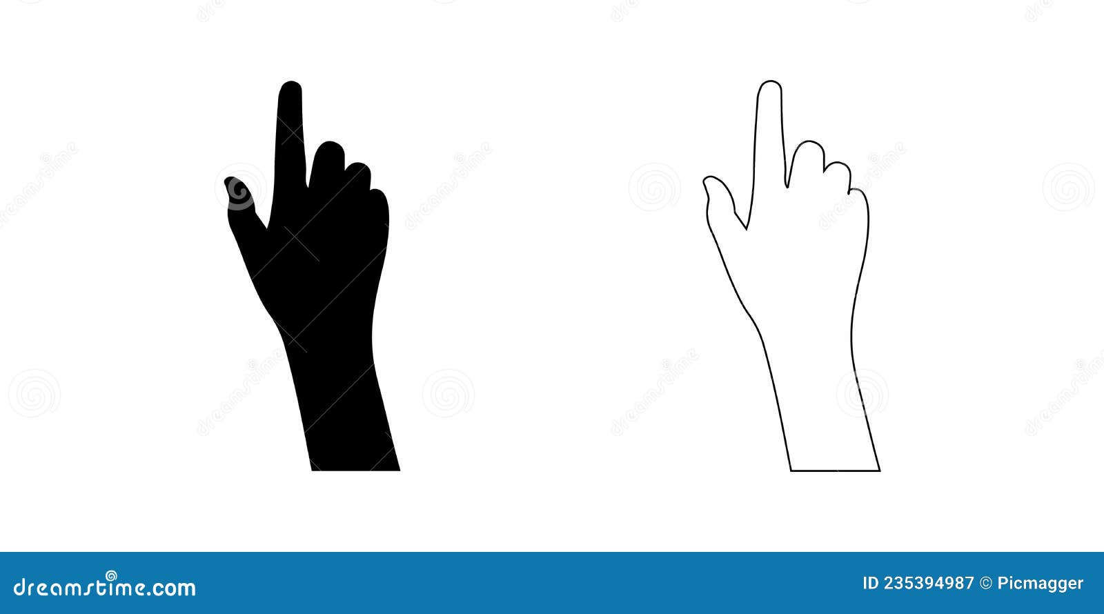 Forefinger vector sign stock vector. Illustration of cartoon - 235394987
