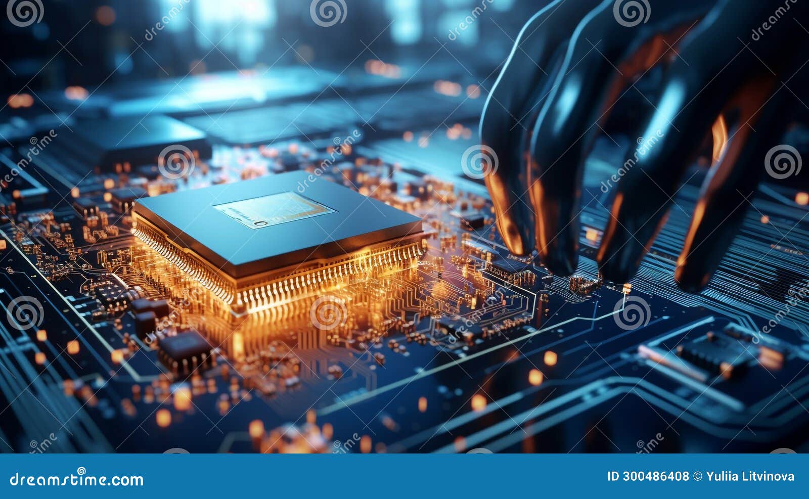 Electronic Chip, Future Technologies, Business, Neural Connections ...