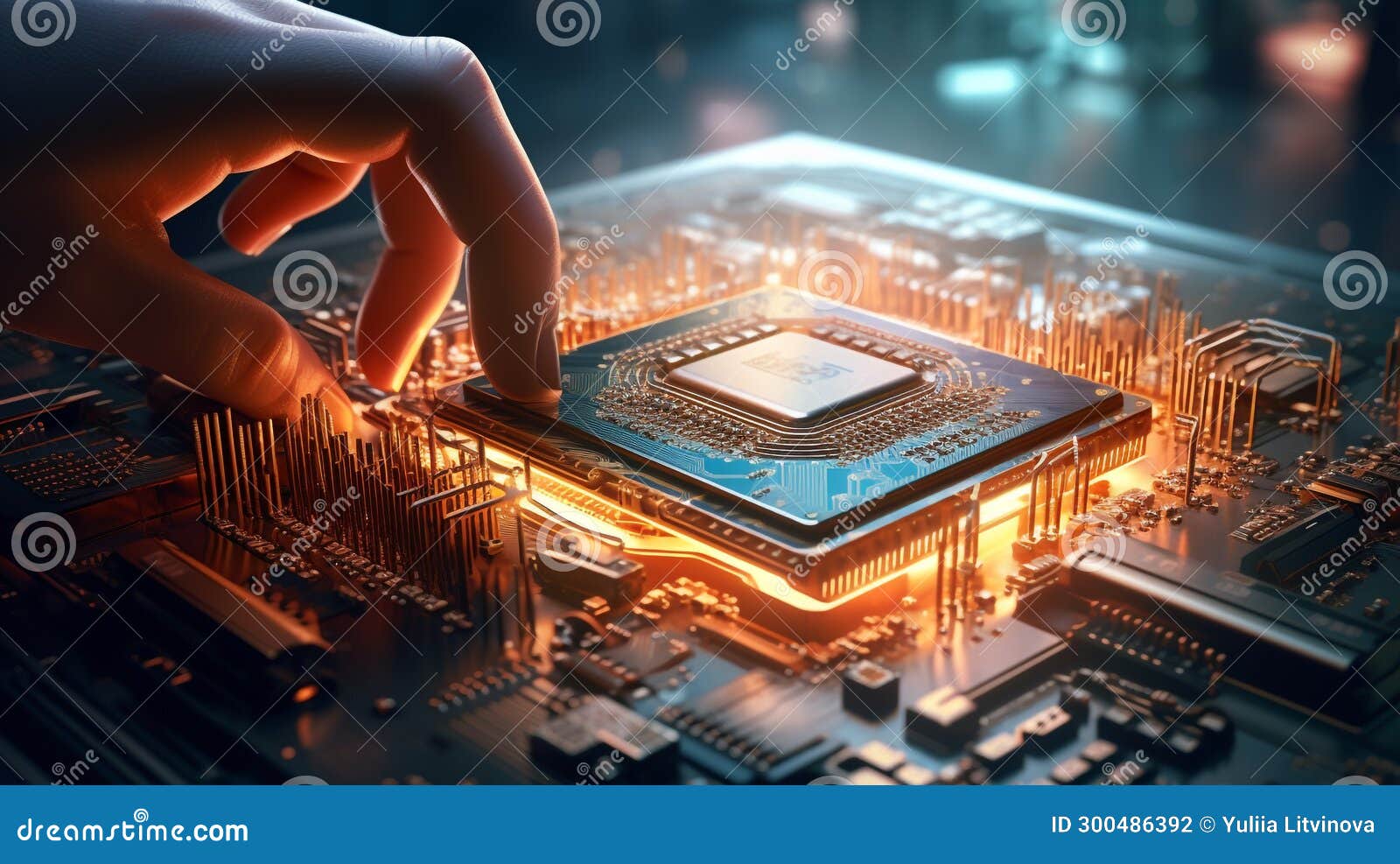 Electronic Chip, Future Technologies, Business, Neural Connections ...