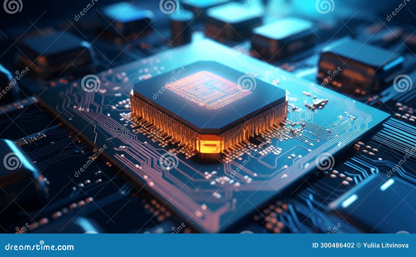 Electronic Chip, Future Technologies, Business, Neural Connections ...