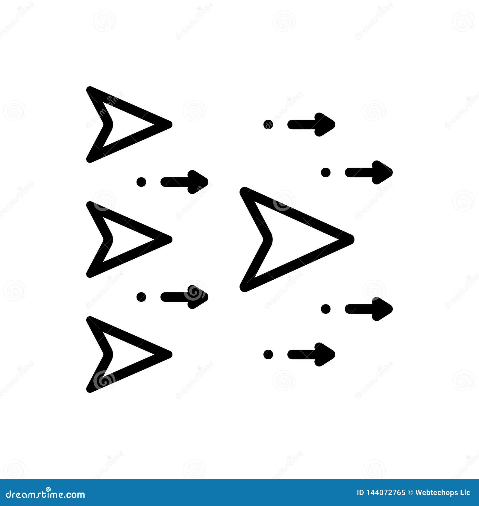 Black Line Icon for Forefront, Front Line and Arrow Stock Illustration ...