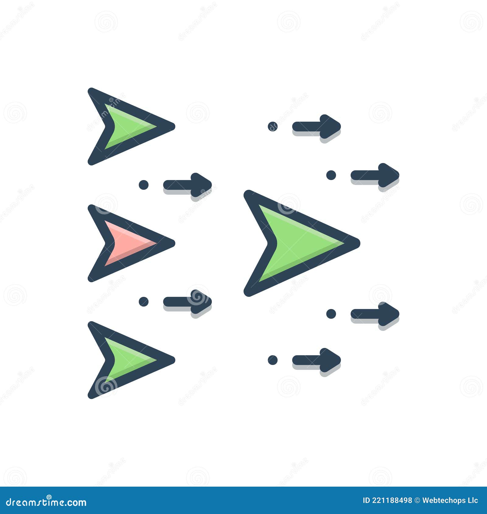 Color Illustration Icon for Forefront, Front Line and Forward Stock ...