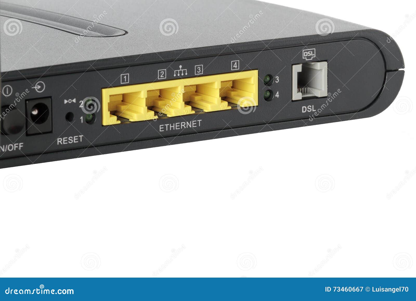 Foreground of the Back of a Router Stock Image - Image of closeup ...