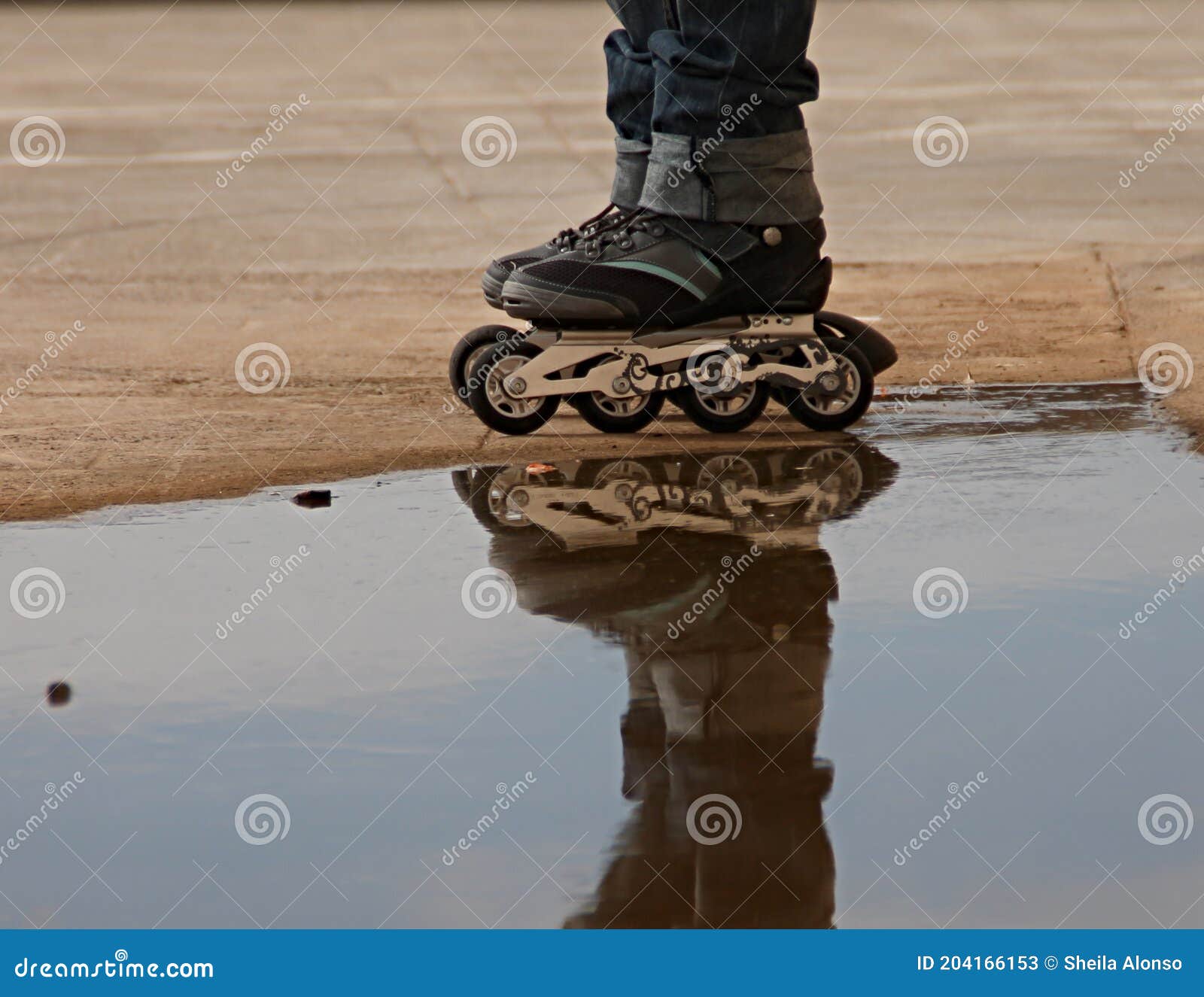 Reflection of skates stock image. Image of girl, skating - 204166153