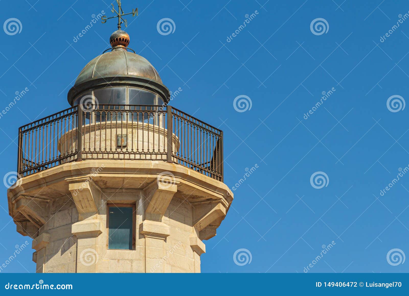 Foreground of Dome of a Lighthouse Stock Photo - Image of exterior ...