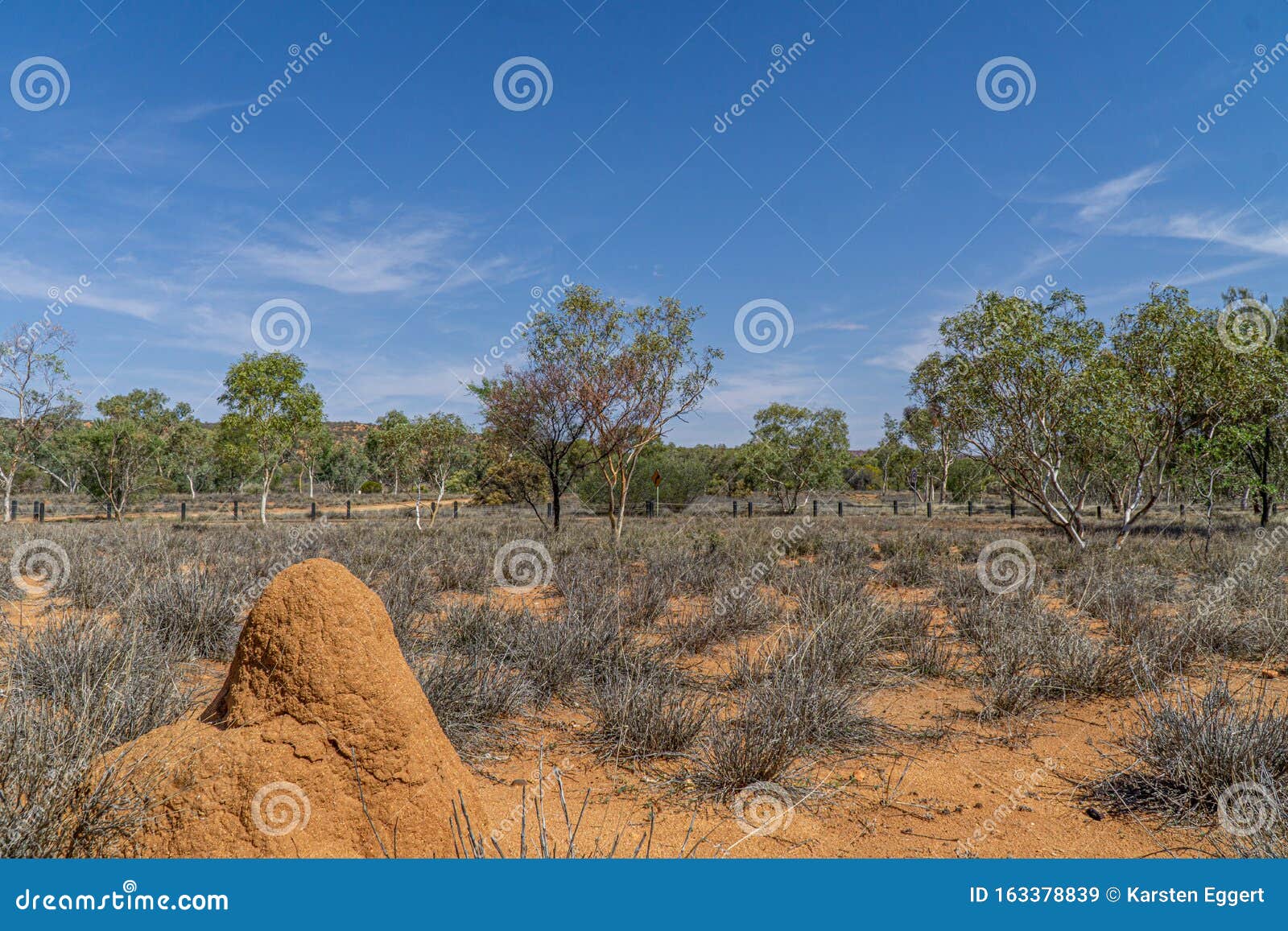 The Foreground is a Huge Termite Heap in the Australian Desert Stock ...