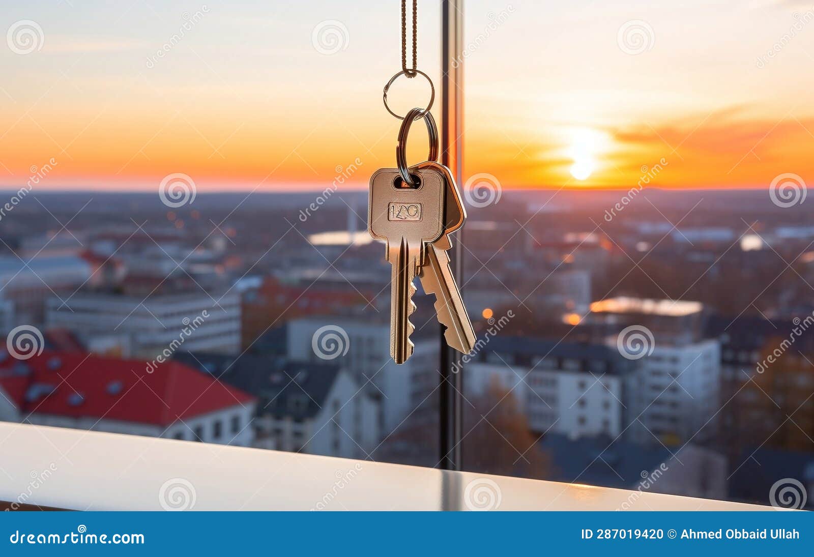 Foreground Keys in Blurred Interior Setting. Generative AI Stock Photo ...