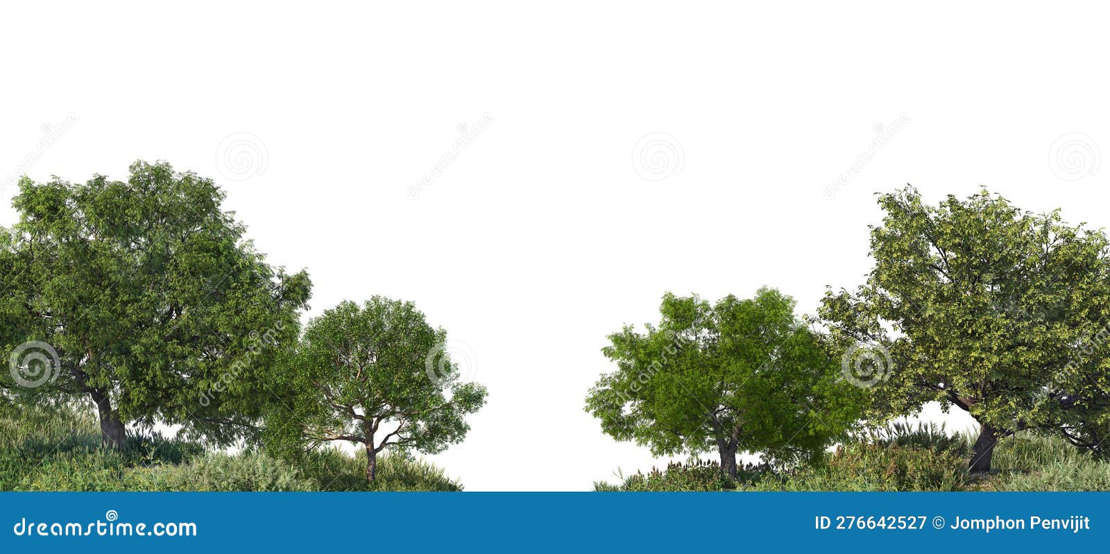 Foreground Tree and Plant on White Background Stock Illustration ...