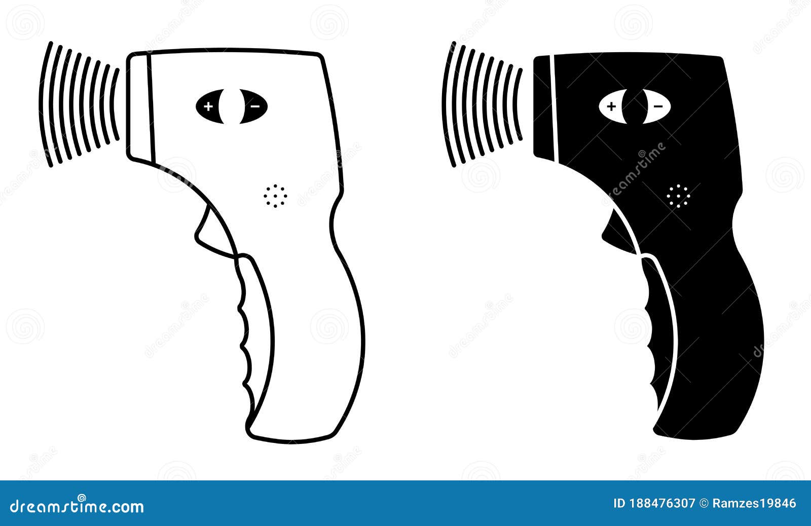 Forehead Infrared Thermometer Sign. Body Temperature Control. Isolated ...