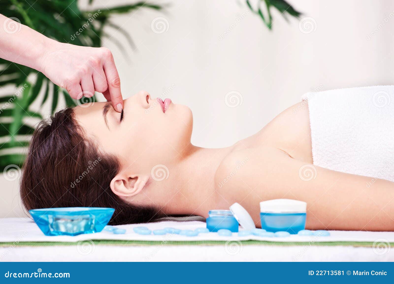 Forehead Massage Treatment in Spa Salon Stock Image - Image of ...