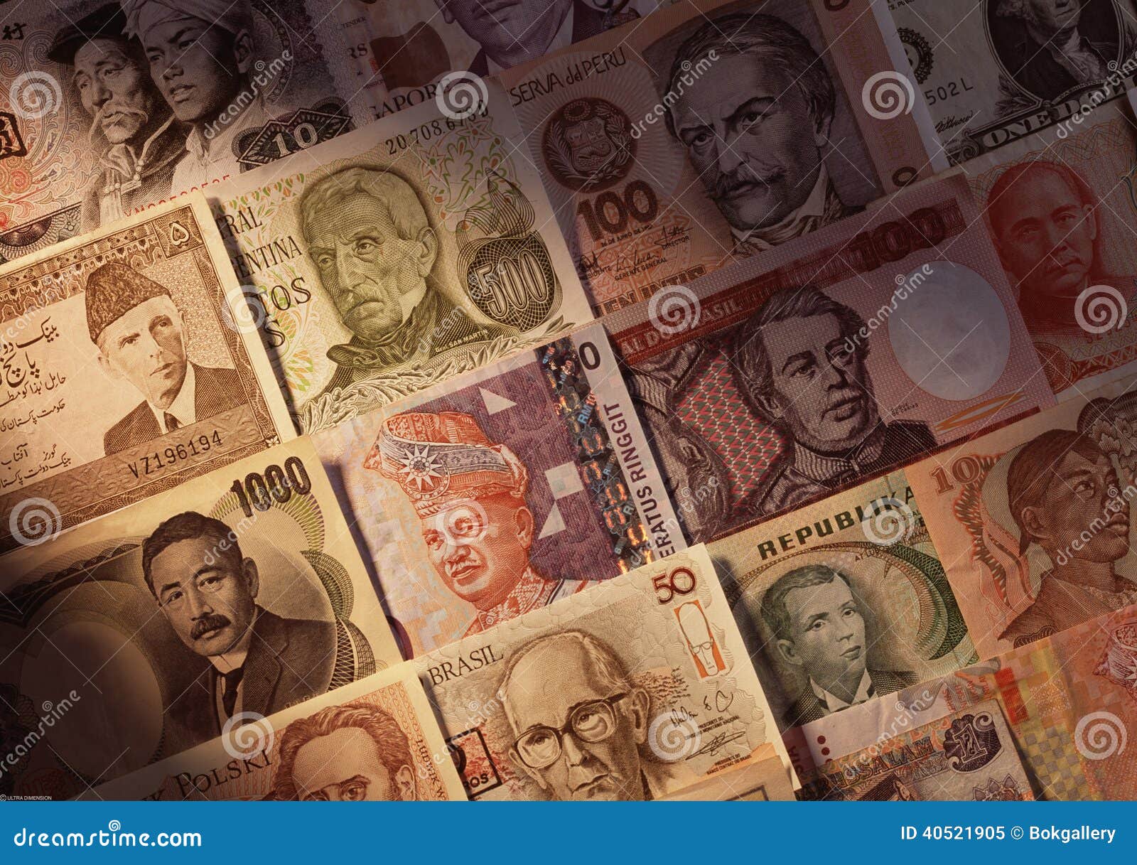 Foreign currencies notes stock image. Image of cash, finance - 40521905