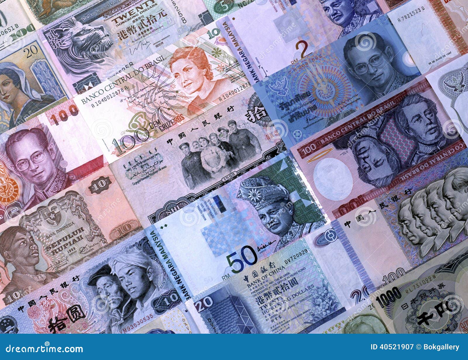 Foreign currencies notes stock image. Image of horizontal - 40521907