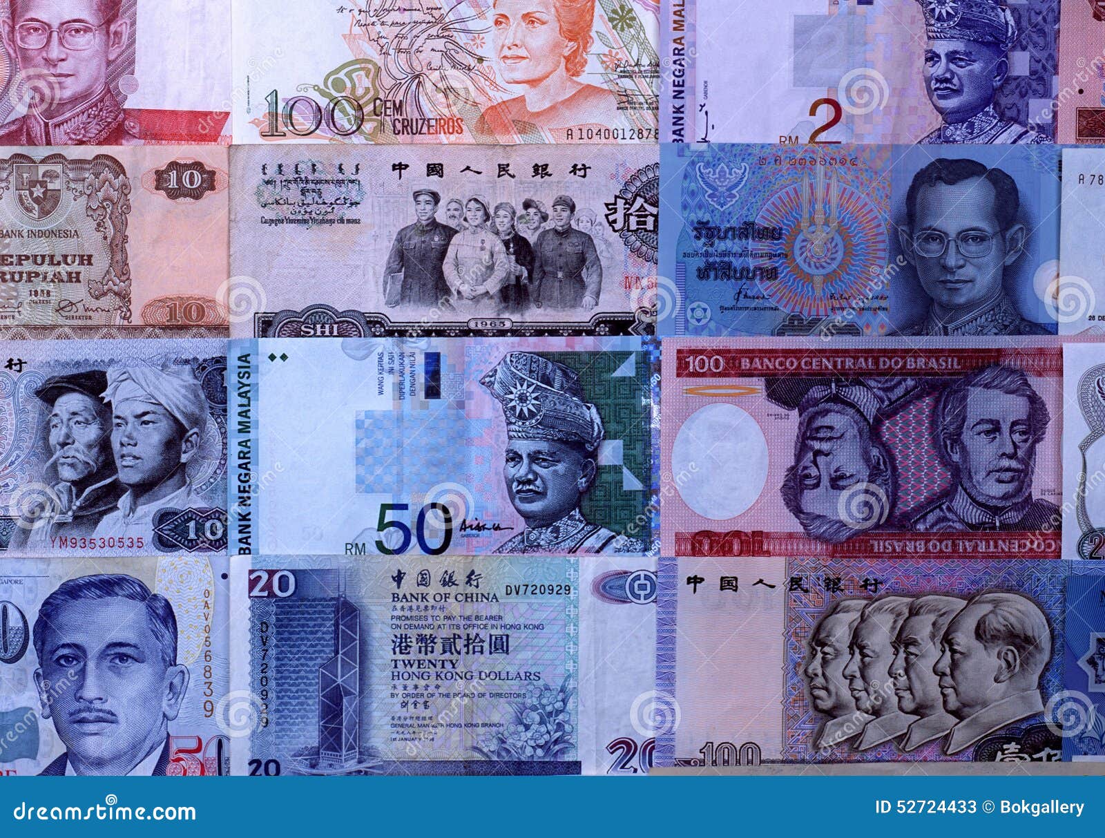 Foreign currencies notes stock image. Image of interest - 52724433
