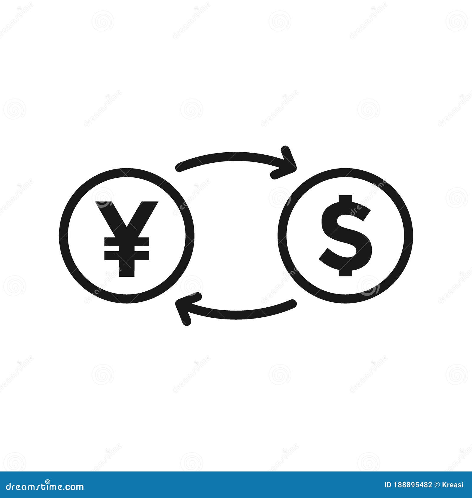 Foreign Currency Exchange Icon Vector Stock Vector - Illustration of ...